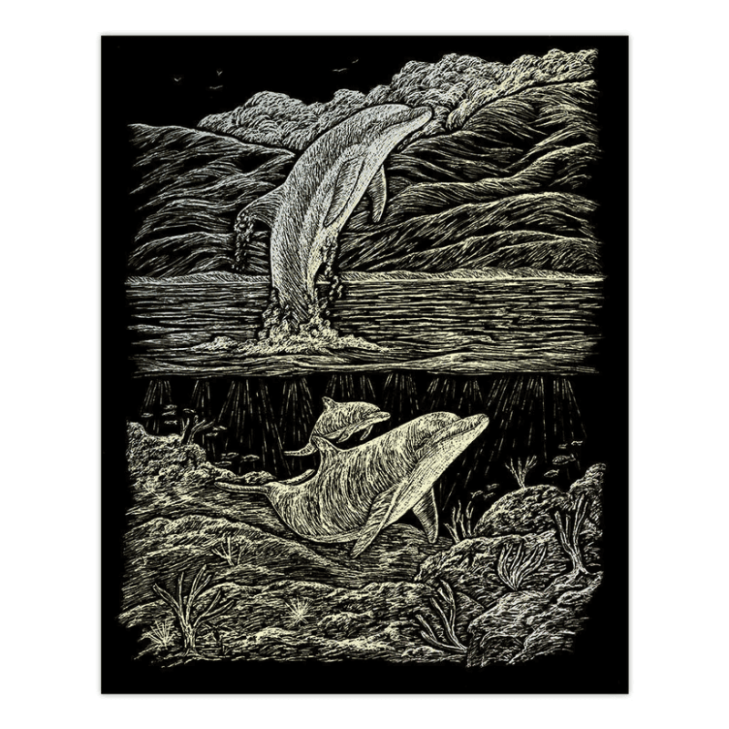 Kit à gratter holographique – Dauphin