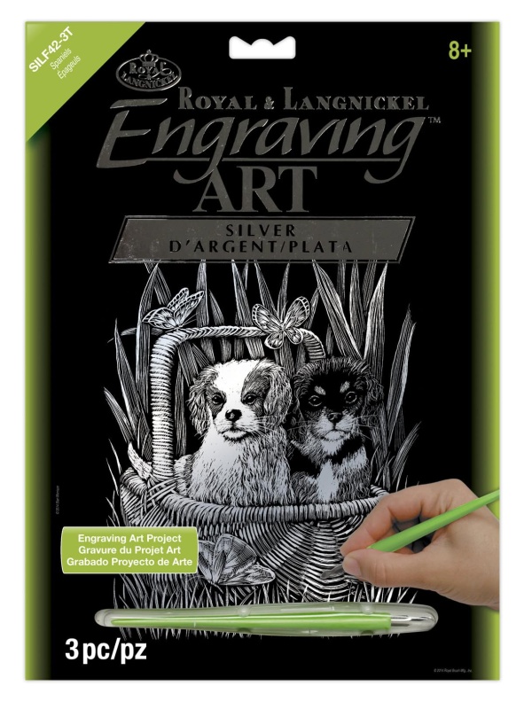 Peinture à gratter argent - Épagneuls